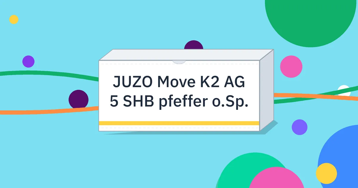 Symbolbild: Packung mit der Aufschrift JUZO Move K2 AG 5 SHB pfeffer o.Sp. (PZN 16651538) – Verfügbarkeit und Bezug in Apotheken in Frankfurt am Main