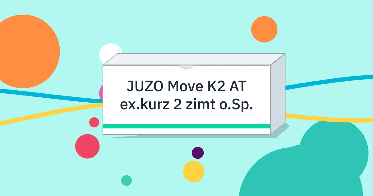 Symbolbild: Packung mit der Aufschrift JUZO Move K2 AT ex.kurz 2 zimt o.Sp. (PZN 20672204) – Verfügbarkeit und Bezug in Apotheken in Frankfurt am Main