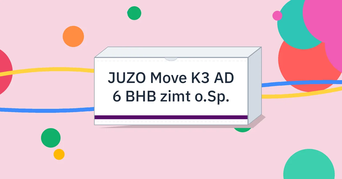 Symbolbild: Packung mit der Aufschrift JUZO Move K3 AD 6 BHB zimt o.Sp. (PZN 18567747) – Verfügbarkeit und Bezug in Apotheken in Frankfurt am Main