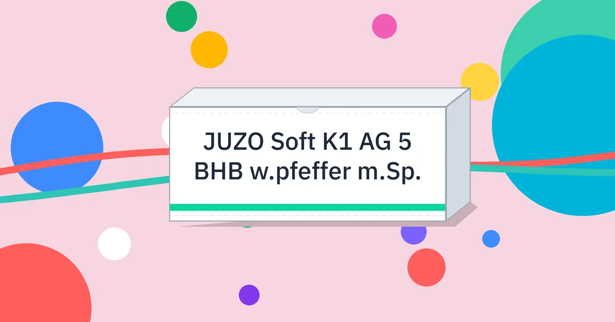 Symbolbild: Packung mit der Aufschrift JUZO Soft K1 AG 5 BHB w.pfeffer m.Sp. (PZN 14836624) – Verfügbarkeit und Bezug in Apotheken in Frankfurt am Main