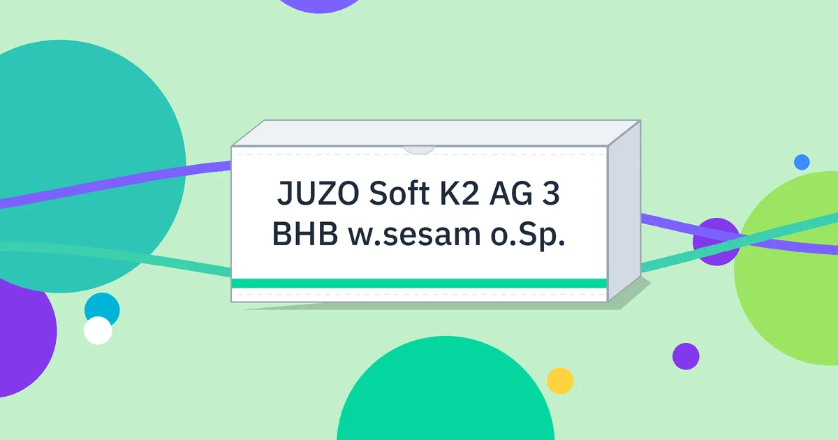Symbolbild: Packung mit der Aufschrift JUZO Soft K2 AG 3 BHB w.sesam o.Sp. (PZN 14841364) – Verfügbarkeit und Bezug in Apotheken in Frankfurt am Main