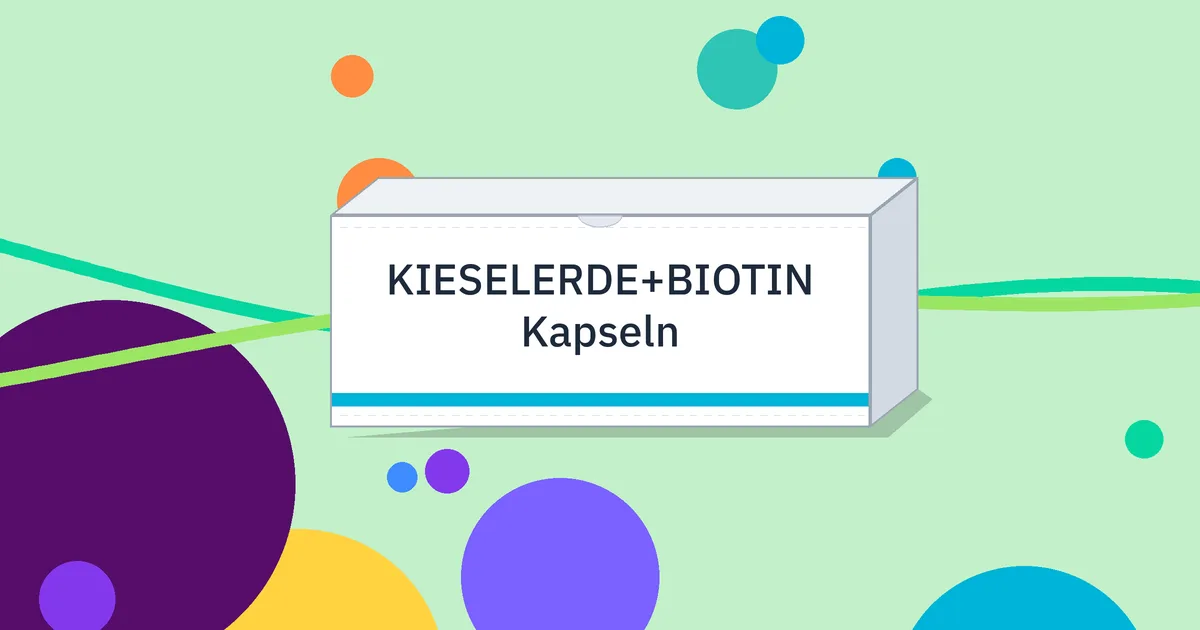 Symbolbild: Packung mit der Aufschrift KIESELERDE+BIOTIN Kapseln (PZN 18722283) – Verfügbarkeit und Bezug in Apotheken in Frankfurt am Main