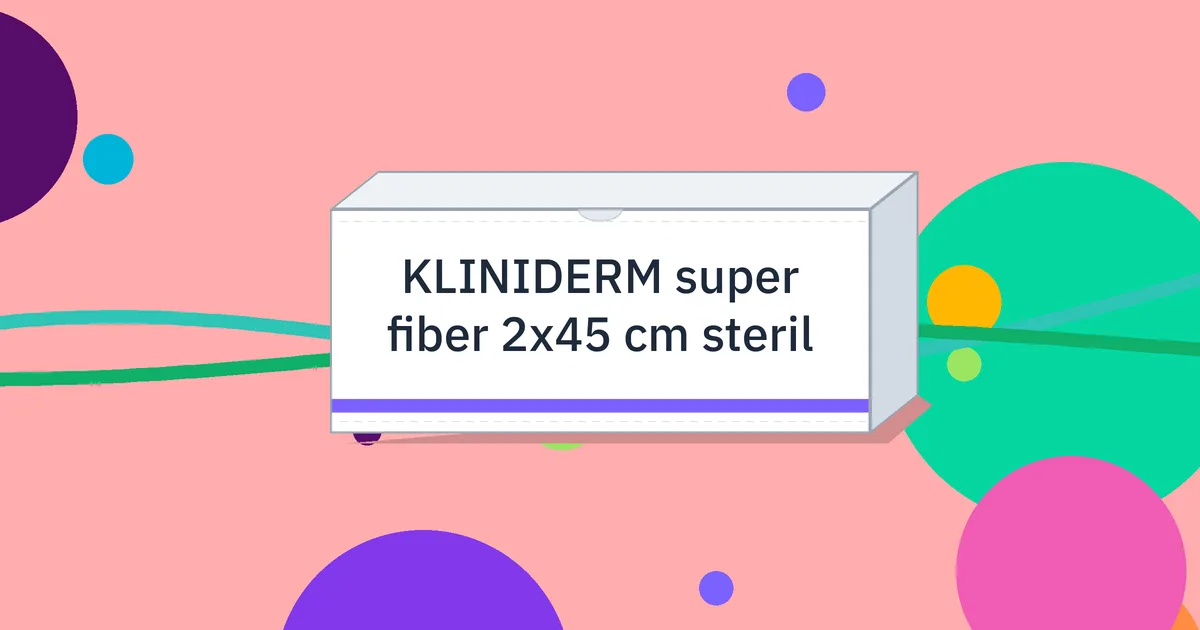 Symbolbild: Packung mit der Aufschrift KLINIDERM super fiber 2x45 cm steril (PZN 19860018) – Verfügbarkeit und Bezug in Apotheken in Frankfurt am Main