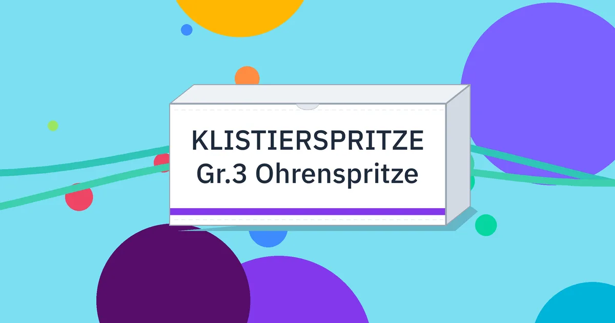 Symbolbild: Packung mit der Aufschrift KLISTIERSPRITZE Gr.3 Ohrenspritze (PZN 01733176) – Verfügbarkeit und Bezug in Apotheken in Frankfurt am Main