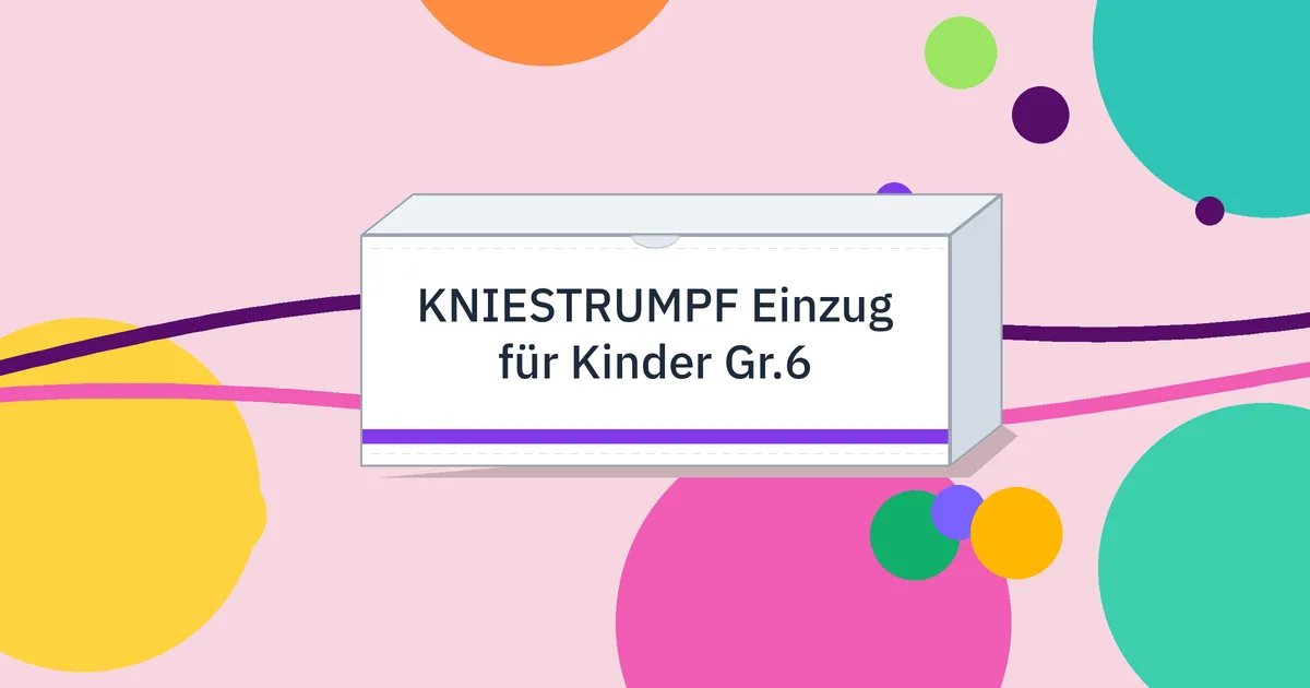 Symbolbild: Packung mit der Aufschrift KNIESTRUMPF Einzug für Kinder Gr.6 (PZN 01738788) – Verfügbarkeit und Bezug in Apotheken in Frankfurt am Main