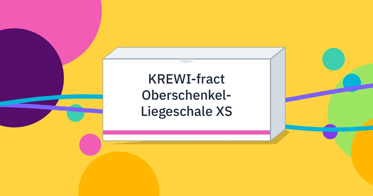 Symbolbild: Packung mit der Aufschrift KREWI-fract Oberschenkel-Liegeschale XS (PZN 17300806) – Verfügbarkeit und Bezug in Apotheken in Frankfurt am Main