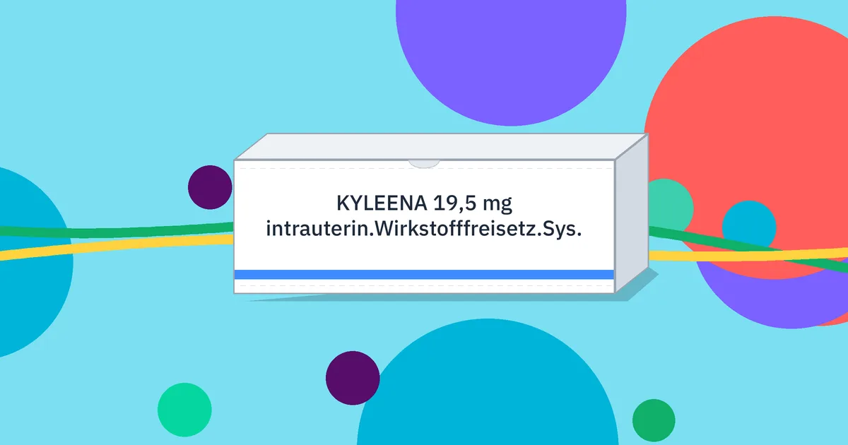 Symbolbild: Packung mit der Aufschrift KYLEENA 19,5 mg intrauterin.Wirkstofffreisetz.Sys. (PZN 16617085) – Verfügbarkeit und Bezug in Apotheken in Frankfurt am Main