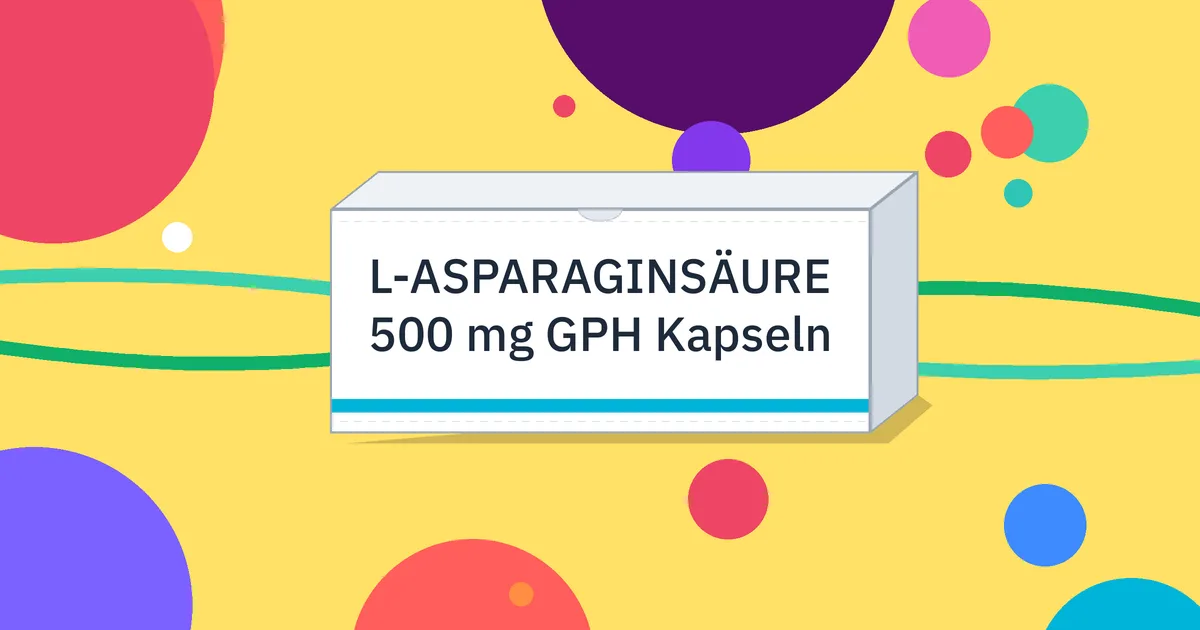 Symbolbild: Packung mit der Aufschrift L-ASPARAGINSÄURE 500 mg GPH Kapseln (PZN 07766946) – Verfügbarkeit und Bezug in Apotheken in Frankfurt am Main
