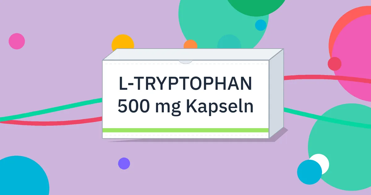 Symbolbild: Packung mit der Aufschrift L-TRYPTOPHAN 500 mg Kapseln (PZN 12539336) – Verfügbarkeit und Bezug in Apotheken in Frankfurt am Main
