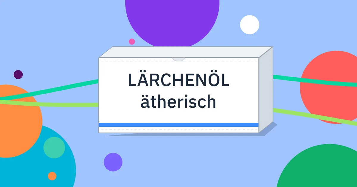 Symbolbild: Packung mit der Aufschrift LÄRCHENÖL ätherisch (PZN 17157390) – Verfügbarkeit und Bezug in Apotheken in Frankfurt am Main