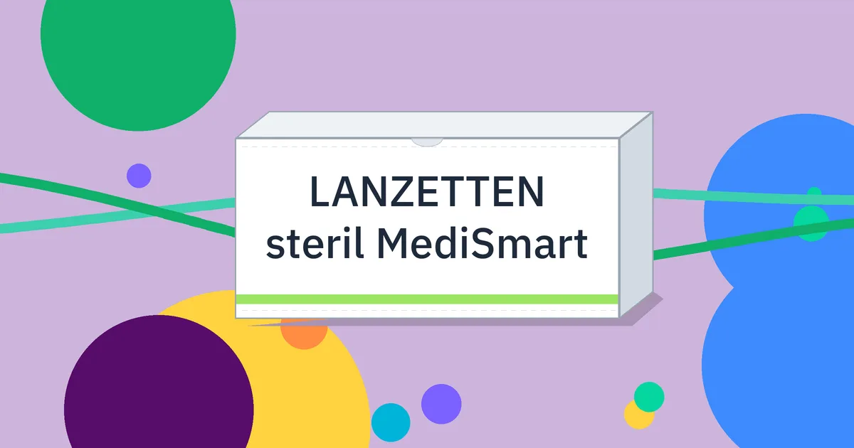 Symbolbild: Packung mit der Aufschrift LANZETTEN steril MediSmart (PZN 03907350) – Verfügbarkeit und Bezug in Apotheken in Frankfurt am Main
