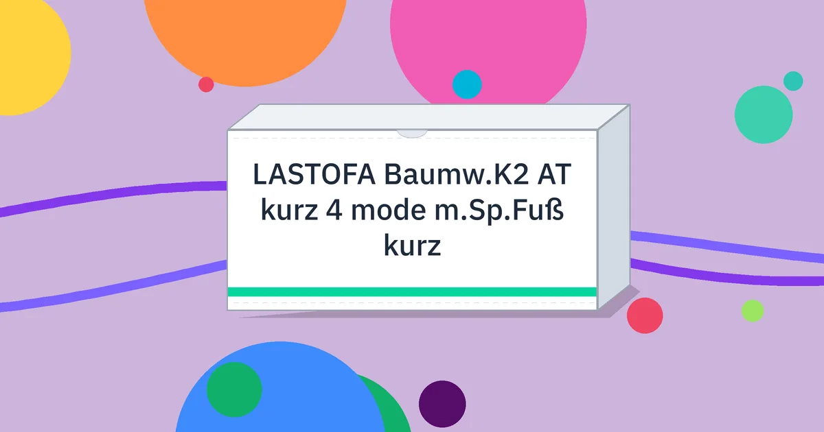 Symbolbild: Packung mit der Aufschrift LASTOFA Baumw.K2 AT kurz 4 mode m.Sp.Fuß kurz (PZN 01951890) – Verfügbarkeit und Bezug in Apotheken in Frankfurt am Main