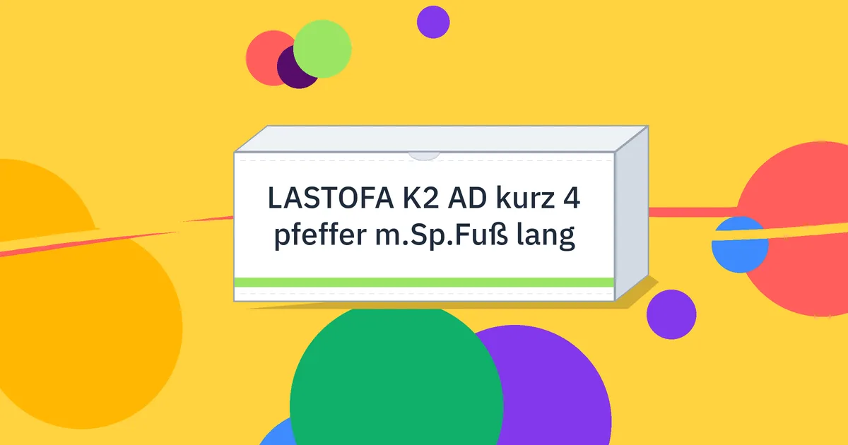 Symbolbild: Packung mit der Aufschrift LASTOFA K2 AD kurz 4 pfeffer m.Sp.Fuß lang (PZN 13800825) – Verfügbarkeit und Bezug in Apotheken in Frankfurt am Main