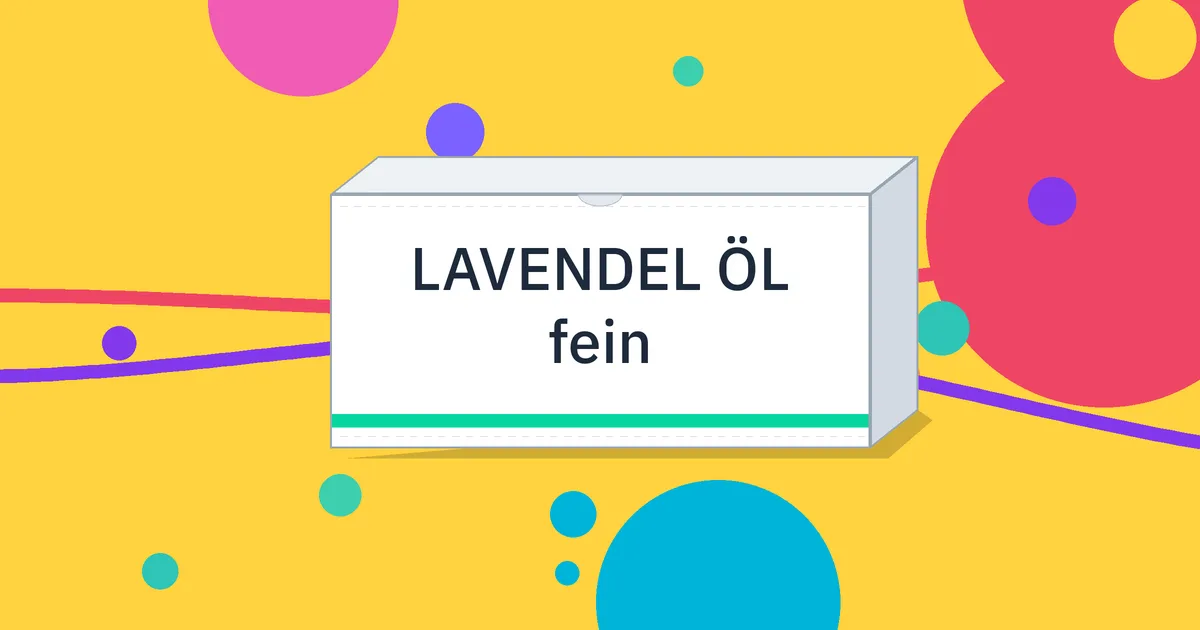 Symbolbild: Packung mit der Aufschrift LAVENDEL ÖL fein (PZN 03681466) – Verfügbarkeit und Bezug in Apotheken in Frankfurt am Main