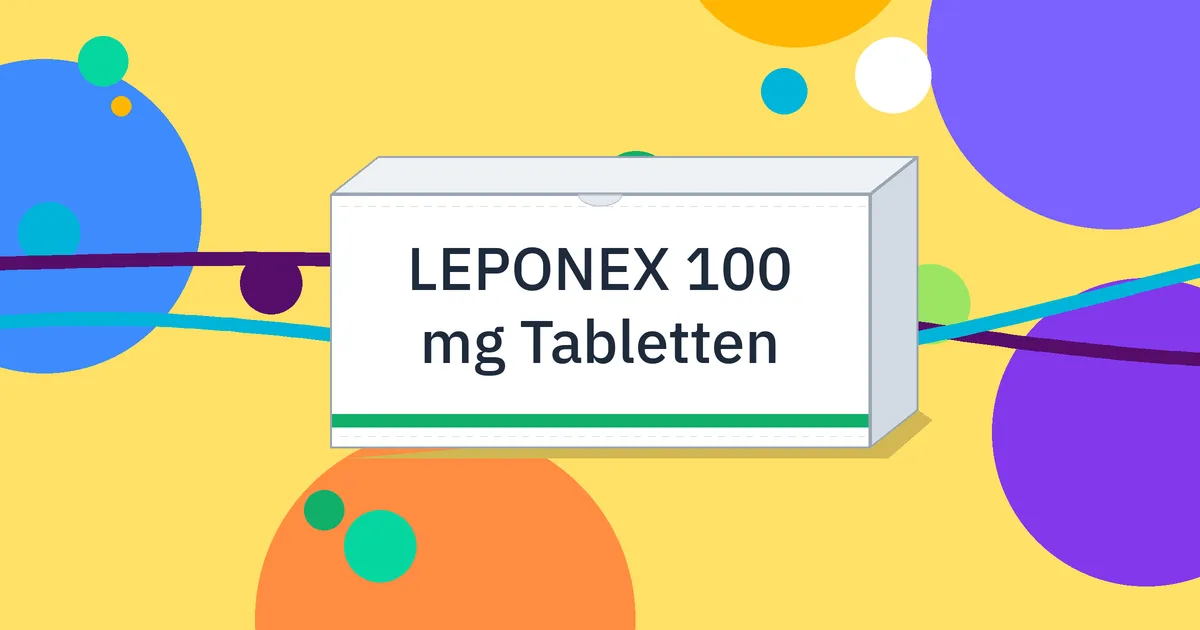 Symbolbild: Packung mit der Aufschrift LEPONEX 100 mg Tabletten (PZN 03500708) – Verfügbarkeit und Bezug in Apotheken in Frankfurt am Main