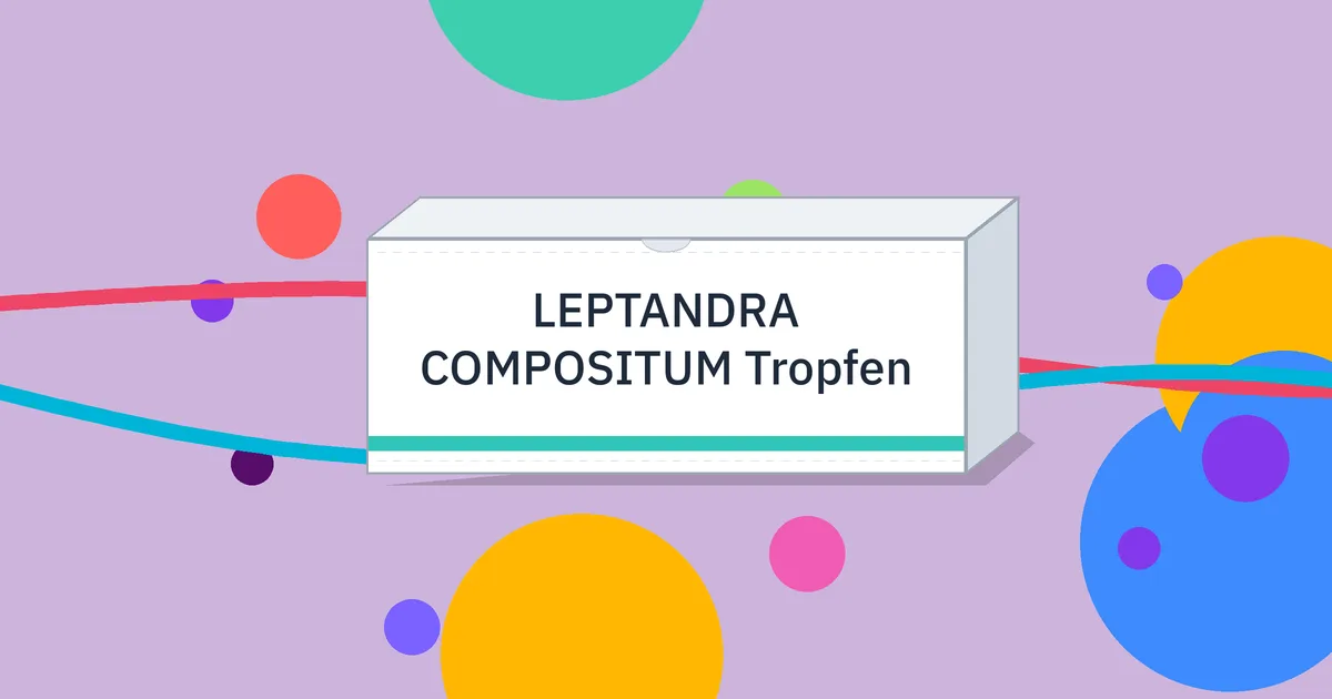 Symbolbild: Packung mit der Aufschrift LEPTANDRA COMPOSITUM Tropfen (PZN 01894229) – Verfügbarkeit und Bezug in Apotheken in Frankfurt am Main