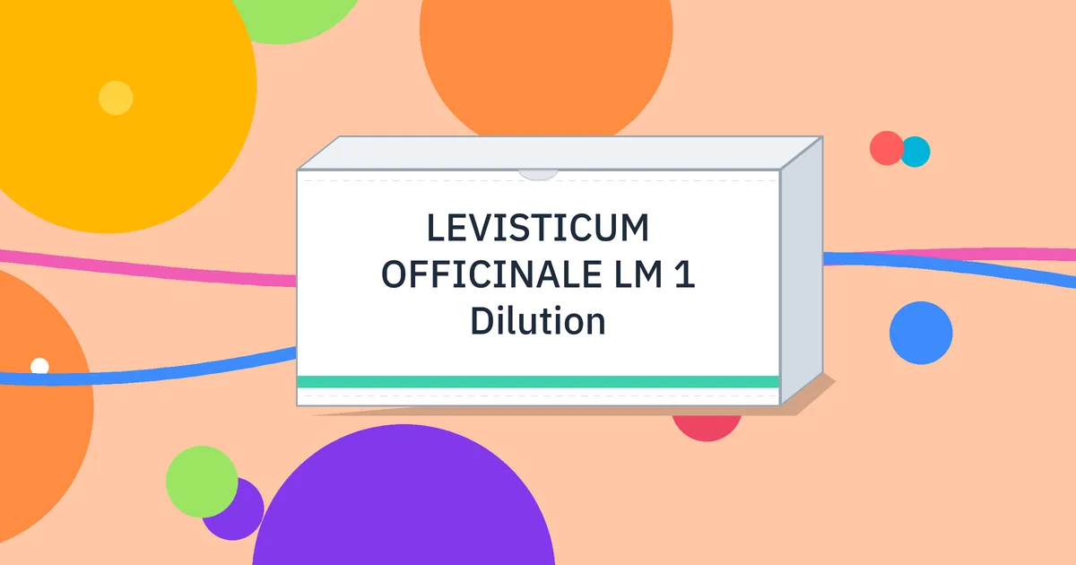 Symbolbild: Packung mit der Aufschrift LEVISTICUM OFFICINALE LM 1 Dilution (PZN 13528139) – Verfügbarkeit und Bezug in Apotheken in Frankfurt am Main