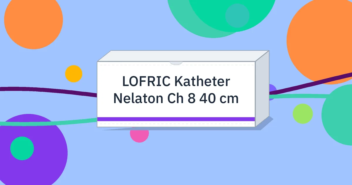 Symbolbild: Packung mit der Aufschrift LOFRIC Katheter Nelaton Ch 8 40 cm (PZN 16671624) – Verfügbarkeit und Bezug in Apotheken in Frankfurt am Main
