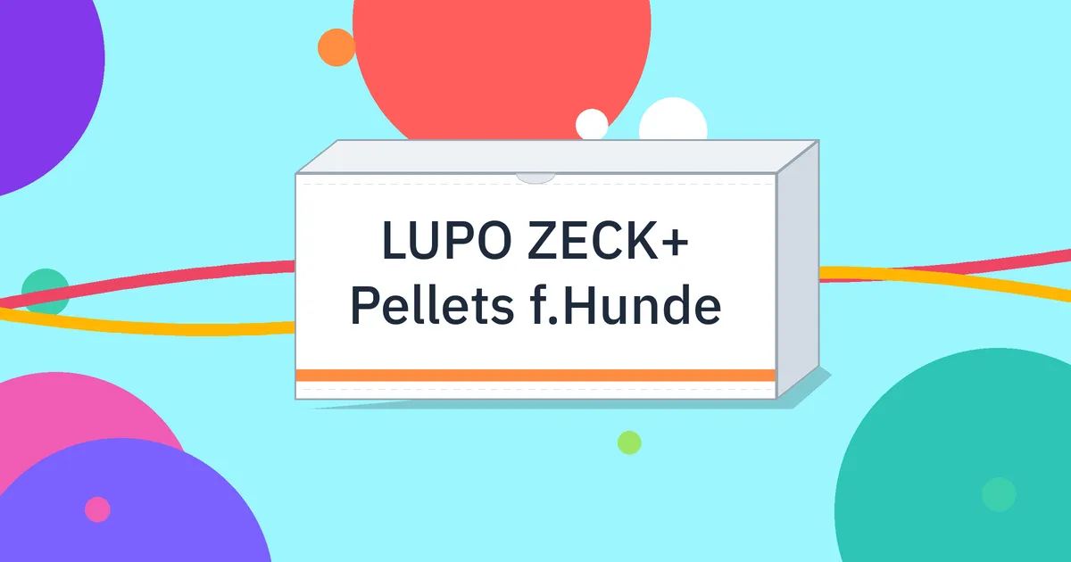 Symbolbild: Packung mit der Aufschrift LUPO ZECK+ Pellets f.Hunde (PZN 19252129) – Verfügbarkeit und Bezug in Apotheken in Frankfurt am Main