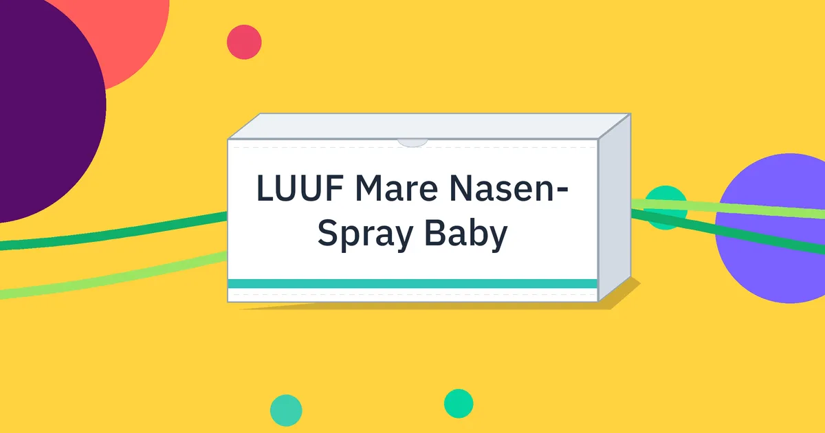 Symbolbild: Packung mit der Aufschrift LUUF Mare Nasen-Spray Baby (PZN 18397972) – Verfügbarkeit und Bezug in Apotheken in Frankfurt am Main