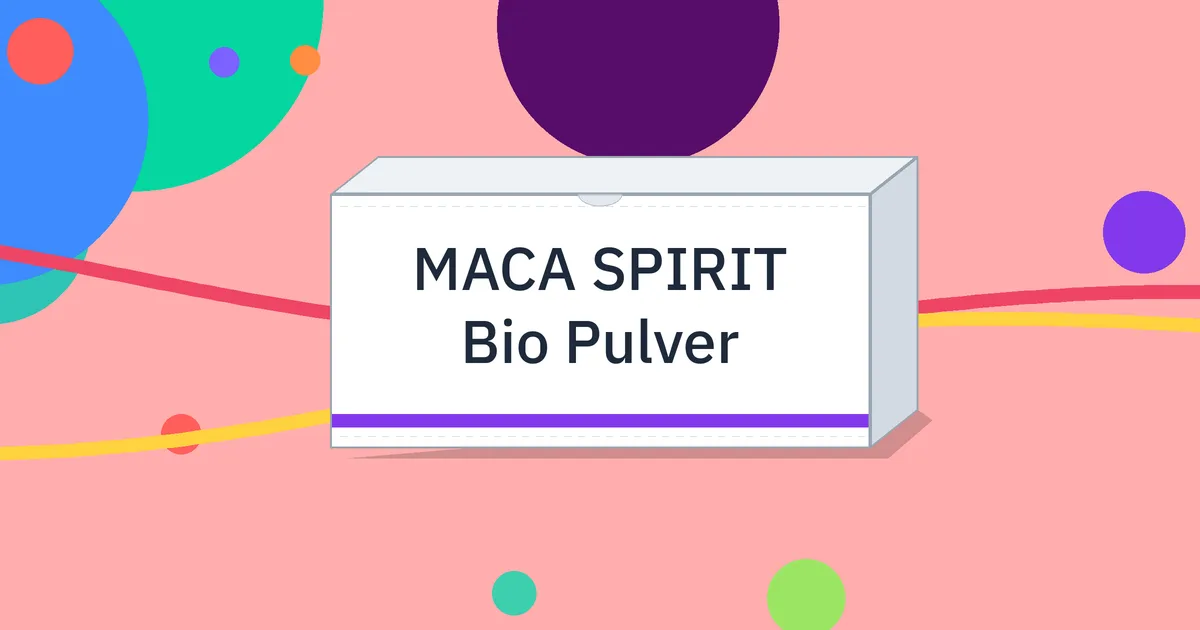 Symbolbild: Packung mit der Aufschrift MACA SPIRIT Bio Pulver (PZN 10187614) – Verfügbarkeit und Bezug in Apotheken in Frankfurt am Main