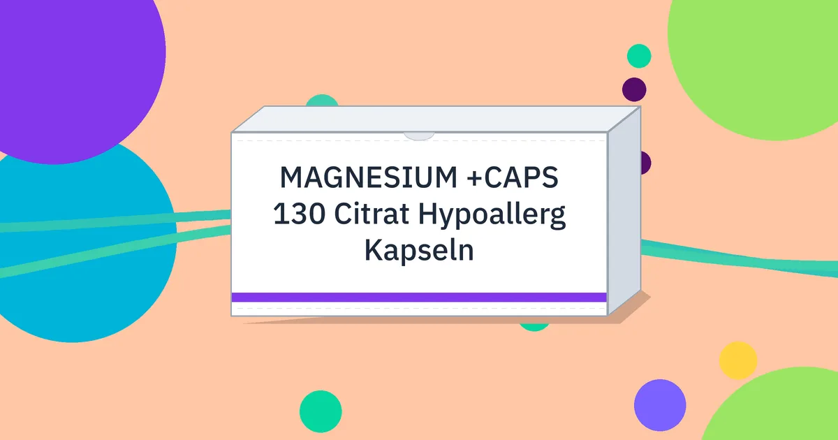 Symbolbild: Packung mit der Aufschrift MAGNESIUM +CAPS 130 Citrat Hypoallerg Kapseln (PZN 16874706) – Verfügbarkeit und Bezug in Apotheken in Frankfurt am Main