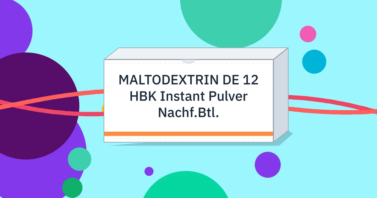 Symbolbild: Packung mit der Aufschrift MALTODEXTRIN DE 12 HBK Instant Pulver Nachf.Btl. (PZN 04126502) – Verfügbarkeit und Bezug in Apotheken in Frankfurt am Main