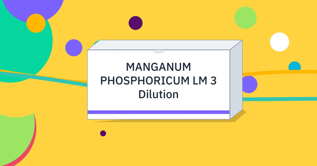 Symbolbild: Packung mit der Aufschrift MANGANUM PHOSPHORICUM LM 3 Dilution (PZN 12945421) – Verfügbarkeit und Bezug in Apotheken in Frankfurt am Main