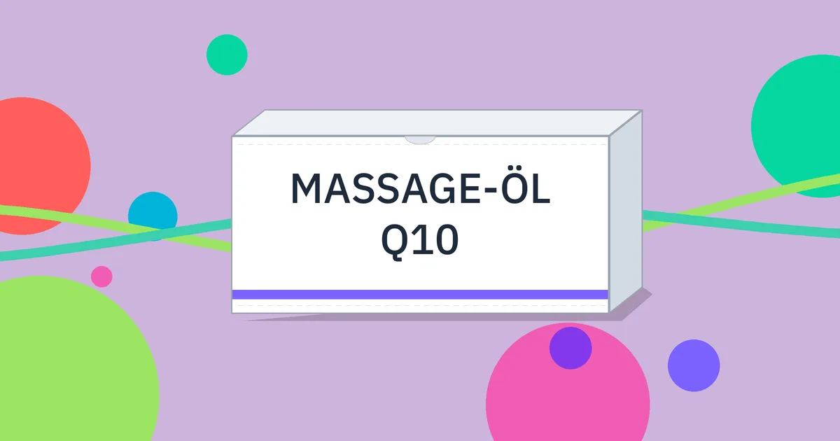 Symbolbild: Packung mit der Aufschrift MASSAGE-ÖL Q10 (PZN 01250667) – Verfügbarkeit und Bezug in Apotheken in Frankfurt am Main