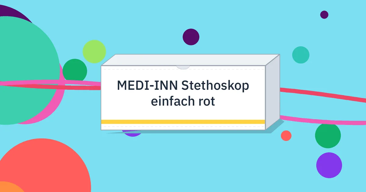 Symbolbild: Packung mit der Aufschrift MEDI-INN Stethoskop einfach rot (PZN 18657947) – Verfügbarkeit und Bezug in Apotheken in Frankfurt am Main