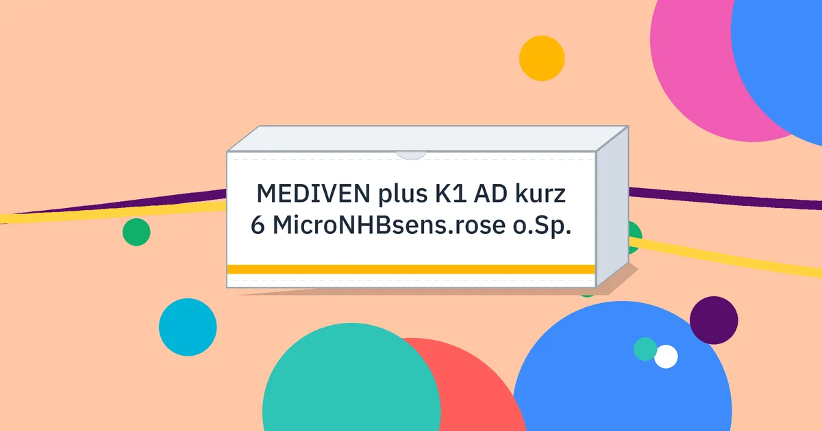 Symbolbild: Packung mit der Aufschrift MEDIVEN plus K1 AD kurz 6 MicroNHBsens.rose o.Sp. (PZN 15906640) – Verfügbarkeit und Bezug in Apotheken in Frankfurt am Main
