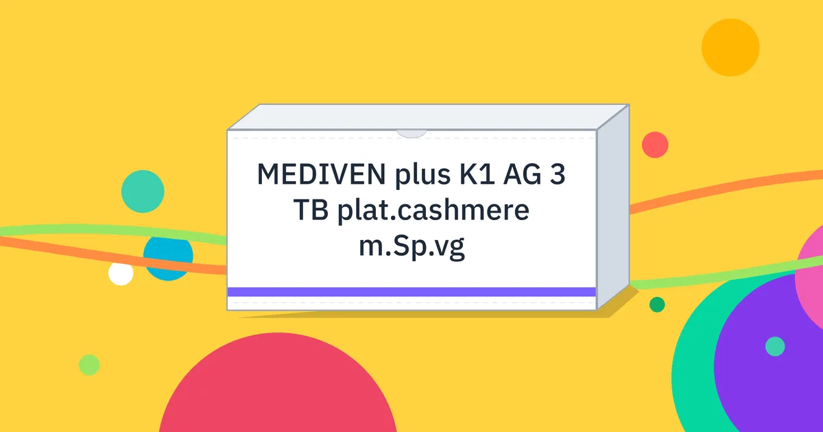 Symbolbild: Packung mit der Aufschrift MEDIVEN plus K1 AG 3 TB plat.cashmere m.Sp.vg (PZN 15059890) – Verfügbarkeit und Bezug in Apotheken in Frankfurt am Main