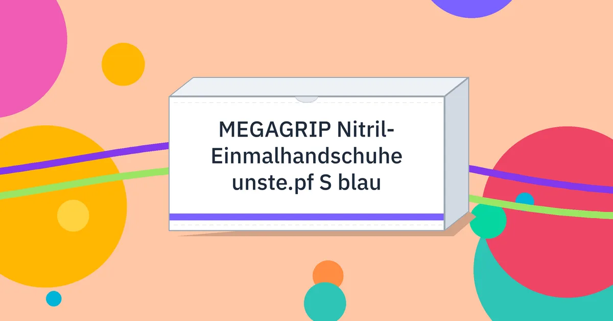 Symbolbild: Packung mit der Aufschrift MEGAGRIP Nitril-Einmalhandschuhe unste.pf S blau (PZN 16733437) – Verfügbarkeit und Bezug in Apotheken in Frankfurt am Main