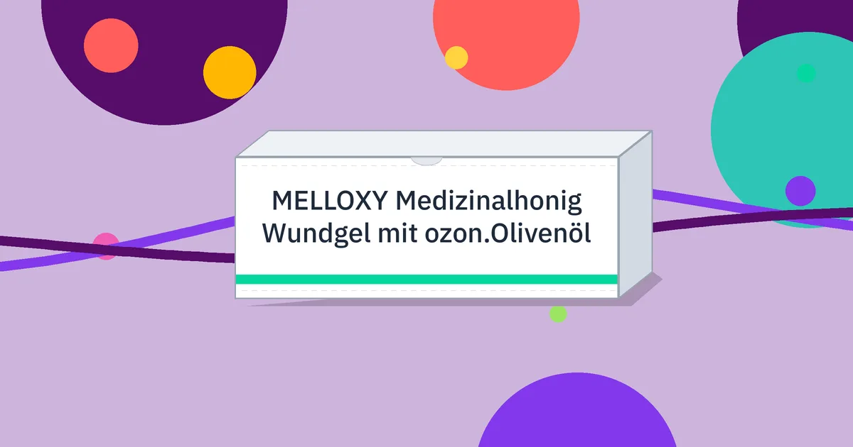 Symbolbild: Packung mit der Aufschrift MELLOXY Medizinalhonig Wundgel mit ozon.Olivenöl (PZN 20929666) – Verfügbarkeit und Bezug in Apotheken in Frankfurt am Main