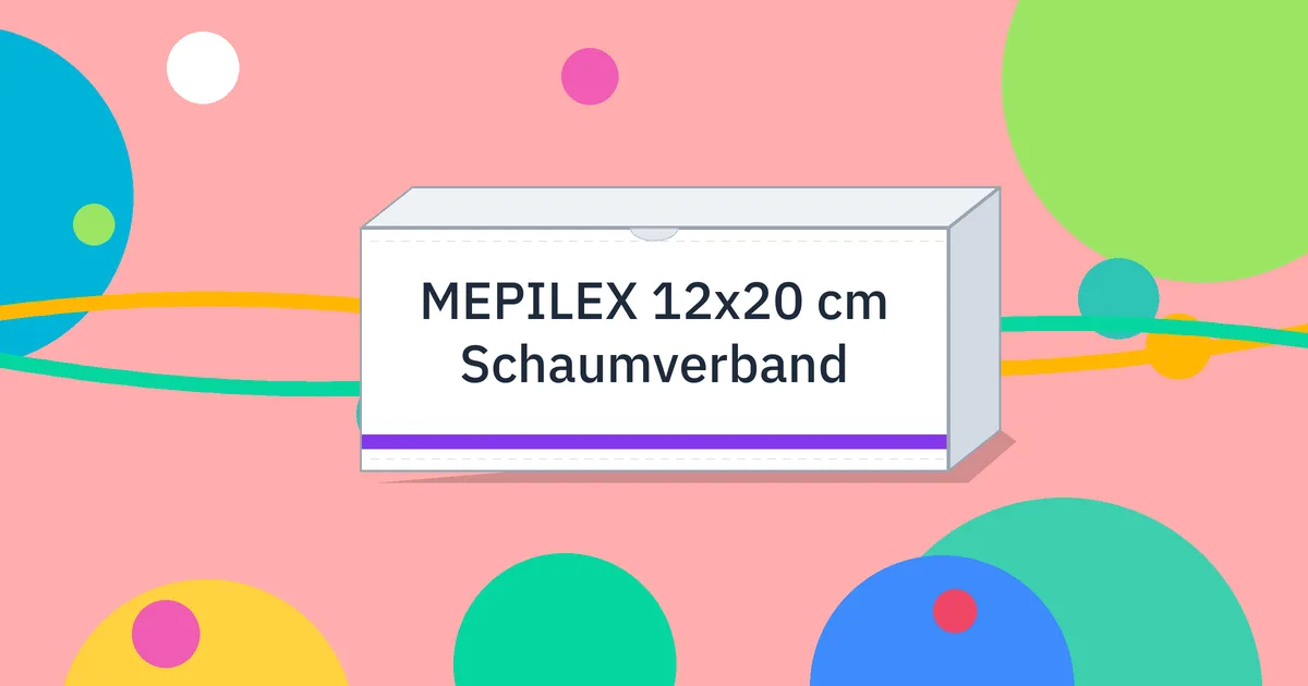 Symbolbild: Packung mit der Aufschrift MEPILEX 12x20 cm Schaumverband (PZN 19701946) – Verfügbarkeit und Bezug in Apotheken in Frankfurt am Main