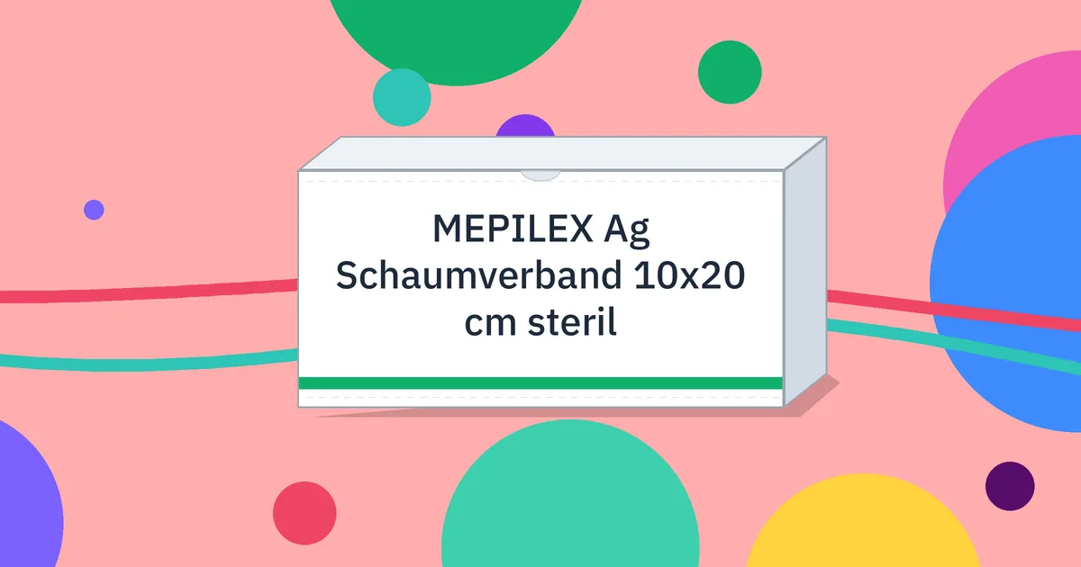 Symbolbild: Packung mit der Aufschrift MEPILEX Ag Schaumverband 10x20 cm steril (PZN 16203490) – Verfügbarkeit und Bezug in Apotheken in Frankfurt am Main