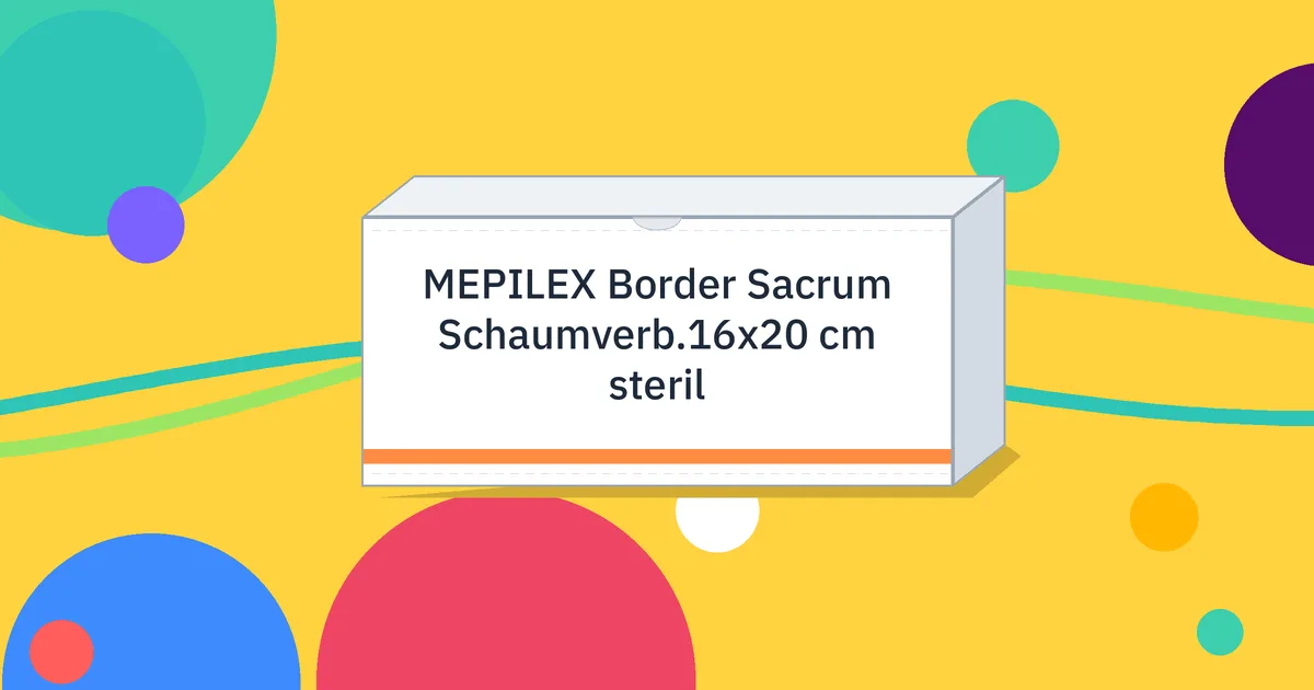 Symbolbild: Packung mit der Aufschrift MEPILEX Border Sacrum Schaumverb.16x20 cm steril (PZN 18338254) – Verfügbarkeit und Bezug in Apotheken in Frankfurt am Main