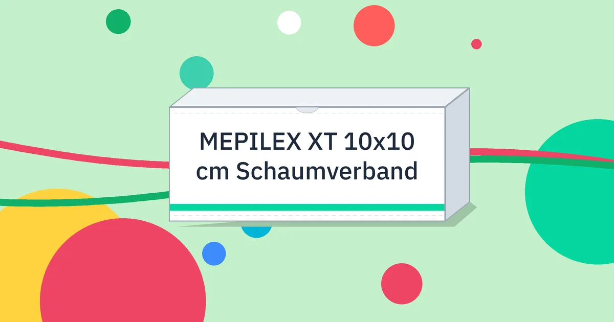Symbolbild: Packung mit der Aufschrift MEPILEX XT 10x10 cm Schaumverband (PZN 12452693) – Verfügbarkeit und Bezug in Apotheken in Frankfurt am Main