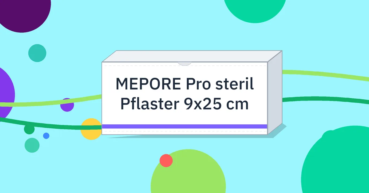 Symbolbild: Packung mit der Aufschrift MEPORE Pro steril Pflaster 9x25 cm (PZN 09272438) – Verfügbarkeit und Bezug in Apotheken in Frankfurt am Main