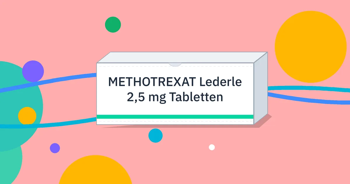 Symbolbild: Packung mit der Aufschrift METHOTREXAT Lederle 2,5 mg Tabletten (PZN 01274099) – Verfügbarkeit und Bezug in Apotheken in Frankfurt am Main