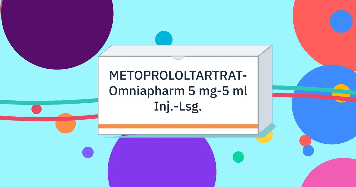 Symbolbild: Packung mit der Aufschrift METOPROLOLTARTRAT-Omniapharm 5 mg-5 ml Inj.-Lsg. (PZN 11898228) – Verfügbarkeit und Bezug in Apotheken in Frankfurt am Main