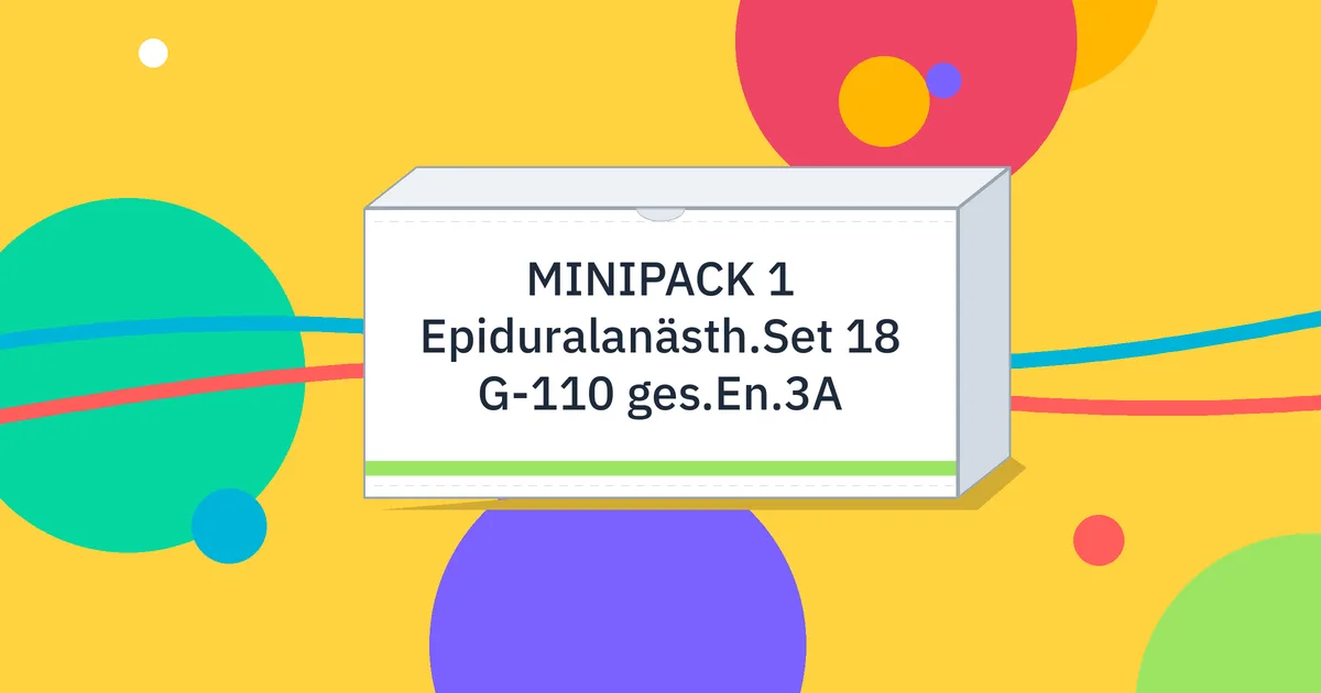 Symbolbild: Packung mit der Aufschrift MINIPACK 1 Epiduralanästh.Set 18 G-110 ges.En.3A (PZN 02396255) – Verfügbarkeit und Bezug in Apotheken in Frankfurt am Main