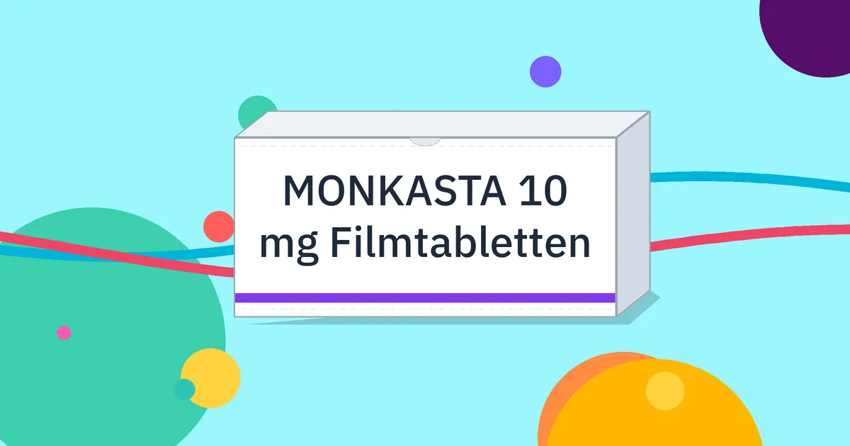 Symbolbild: Packung mit der Aufschrift MONKASTA 10 mg Filmtabletten (PZN 09765017) – Verfügbarkeit und Bezug in Apotheken in Frankfurt am Main