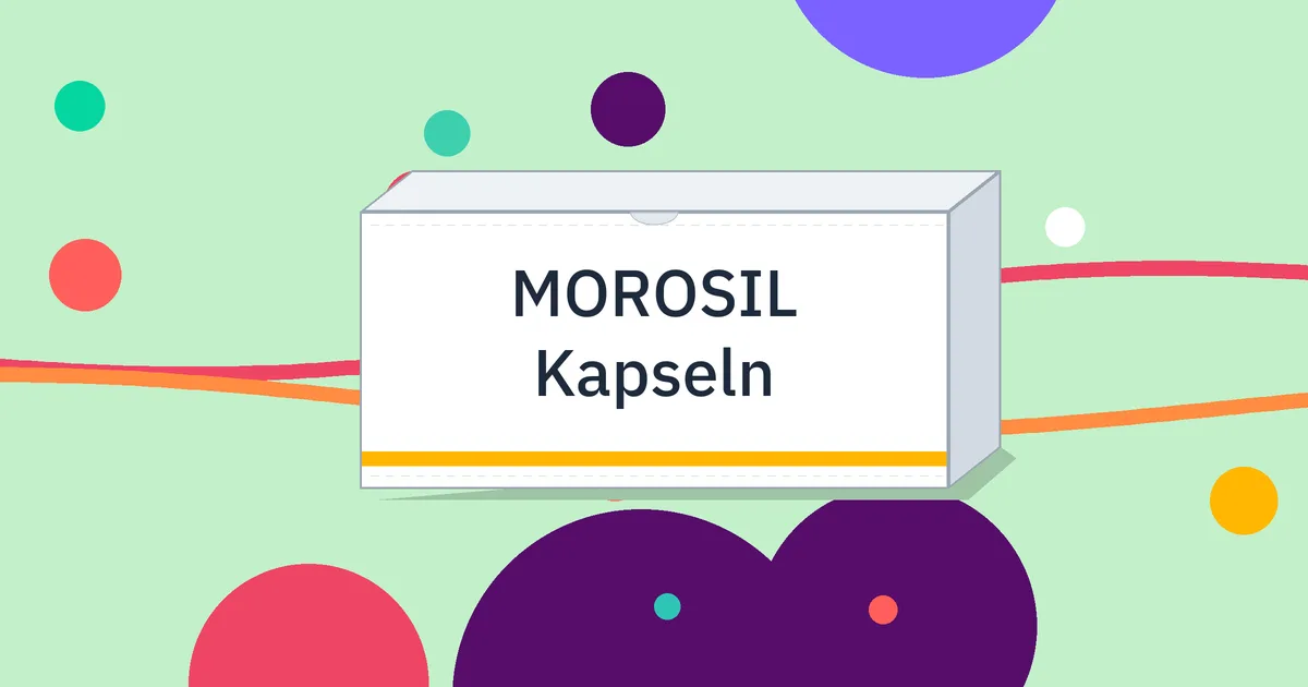 Symbolbild: Packung mit der Aufschrift MOROSIL Kapseln (PZN 16757188) – Verfügbarkeit und Bezug in Apotheken in Frankfurt am Main