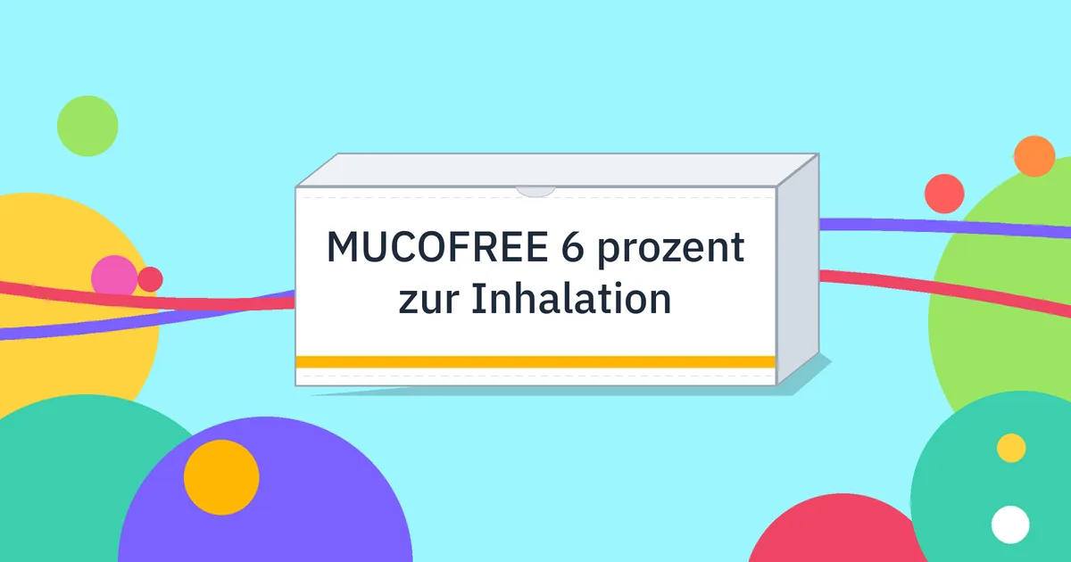 Symbolbild: Packung mit der Aufschrift MUCOFREE 6 prozent zur Inhalation (PZN 17123965) – Verfügbarkeit und Bezug in Apotheken in Frankfurt am Main