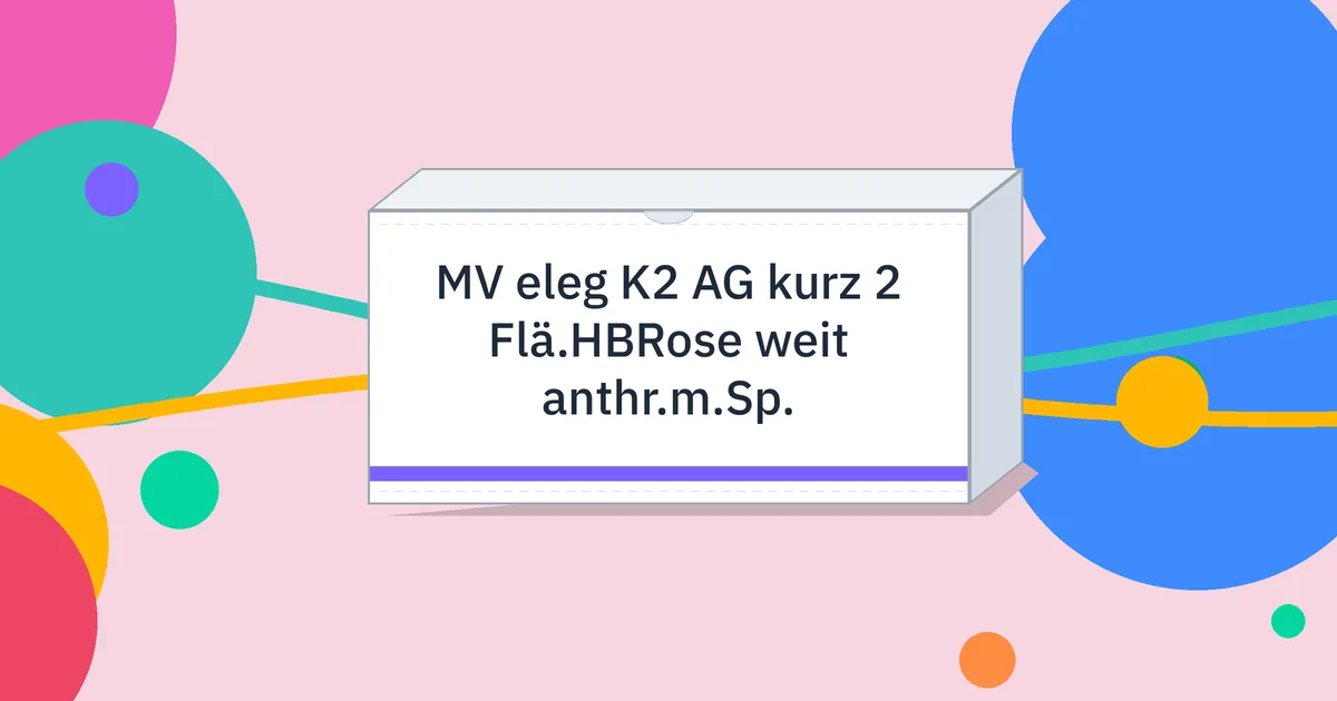 Symbolbild: Packung mit der Aufschrift MV eleg K2 AG kurz 2 Flä.HBRose weit anthr.m.Sp. (PZN 15705456) – Verfügbarkeit und Bezug in Apotheken in Frankfurt am Main