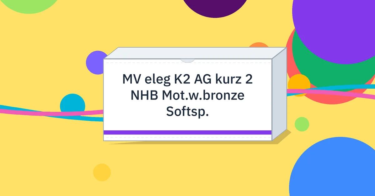 Symbolbild: Packung mit der Aufschrift MV eleg K2 AG kurz 2 NHB Mot.w.bronze Softsp. (PZN 15712953) – Verfügbarkeit und Bezug in Apotheken in Frankfurt am Main