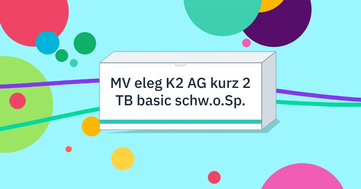 Symbolbild: Packung mit der Aufschrift MV eleg K2 AG kurz 2 TB basic schw.o.Sp. (PZN 00199013) – Verfügbarkeit und Bezug in Apotheken in Frankfurt am Main
