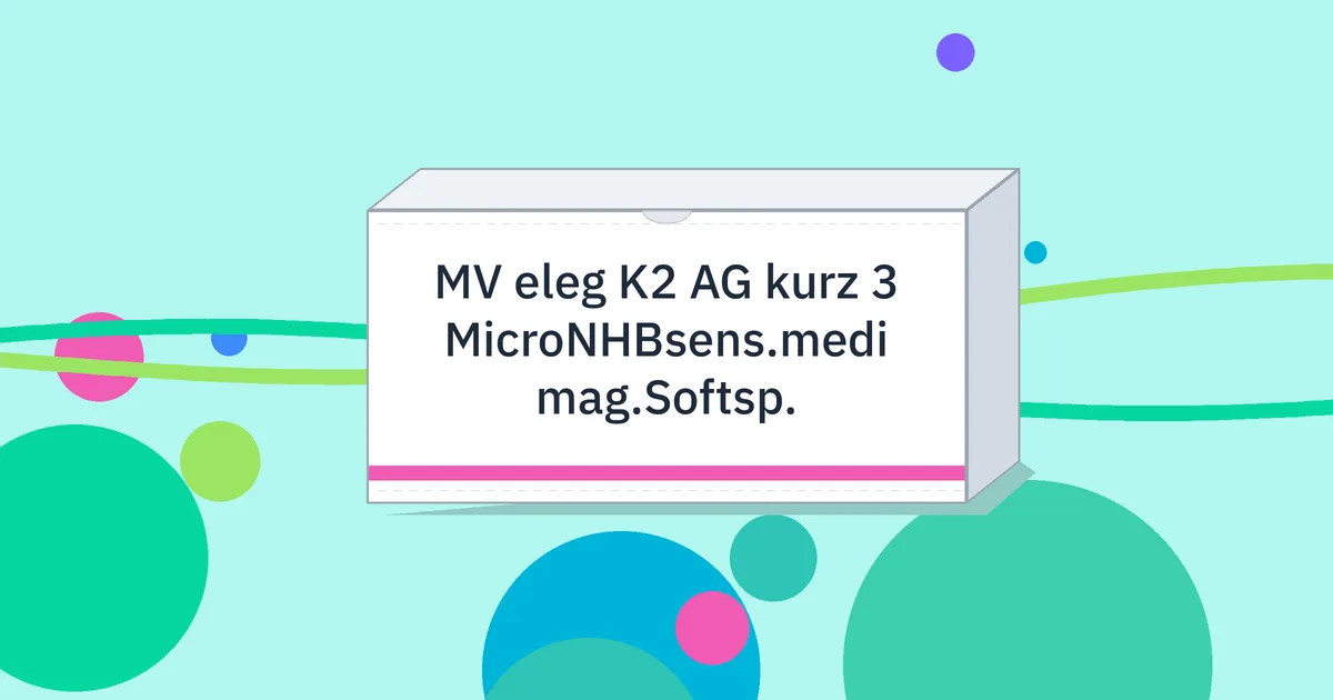 Symbolbild: Packung mit der Aufschrift MV eleg K2 AG kurz 3 MicroNHBsens.medi mag.Softsp. (PZN 15709879) – Verfügbarkeit und Bezug in Apotheken in Frankfurt am Main