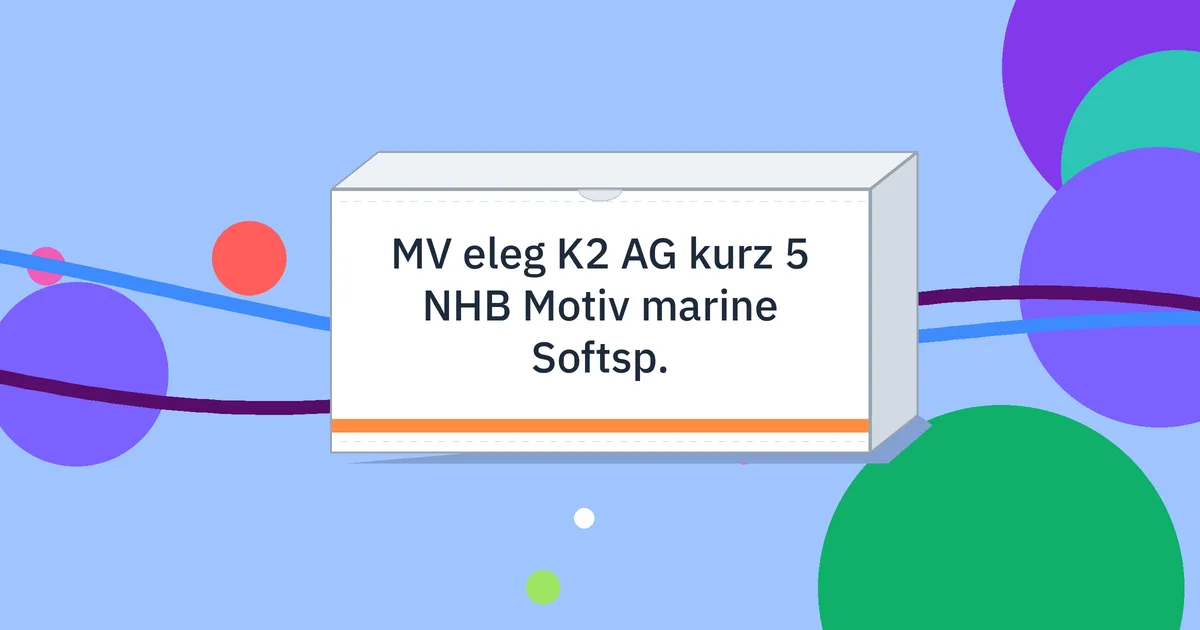 Symbolbild: Packung mit der Aufschrift MV eleg K2 AG kurz 5 NHB Motiv marine Softsp. (PZN 15708940) – Verfügbarkeit und Bezug in Apotheken in Frankfurt am Main